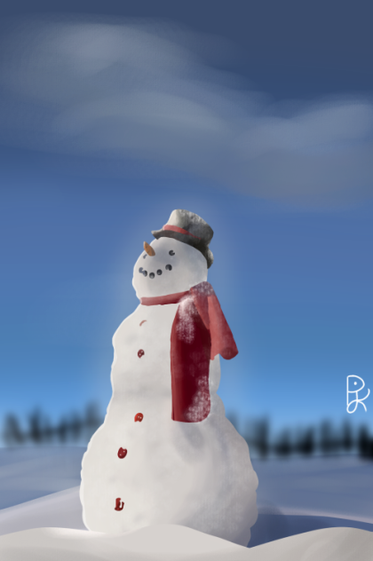 Realistic Snowman - ibisPaint