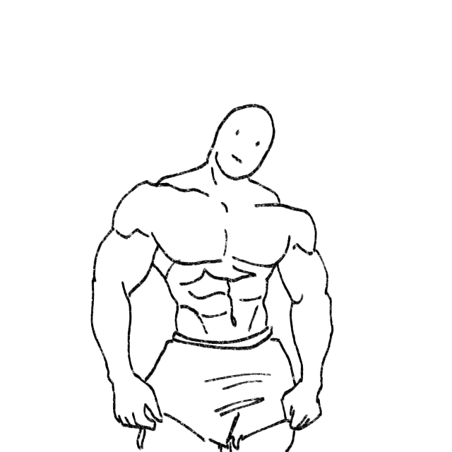 bodybuilder are little men - ibisPaint