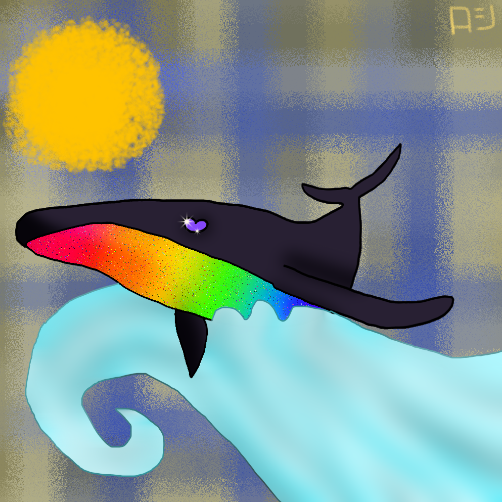 multi coloured whale - ibisPaint