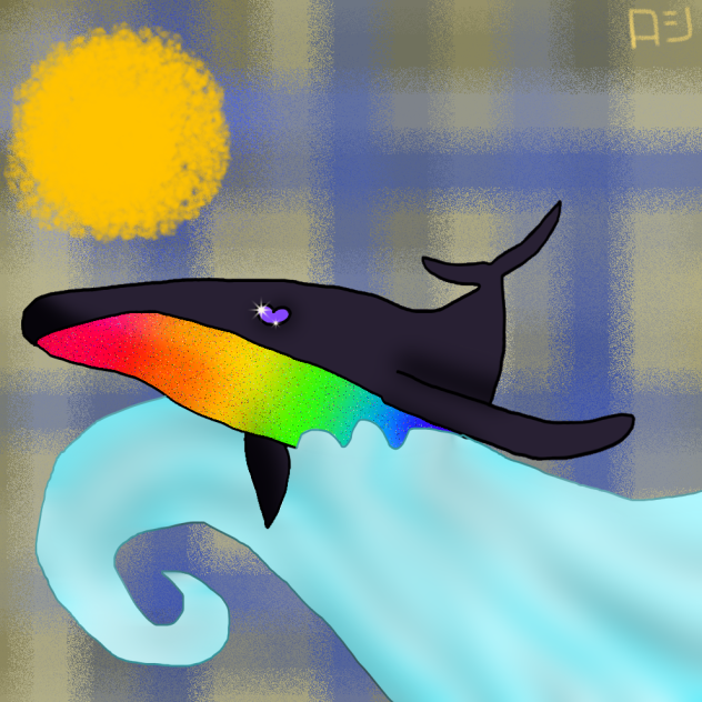 multi coloured whale - ibisPaint