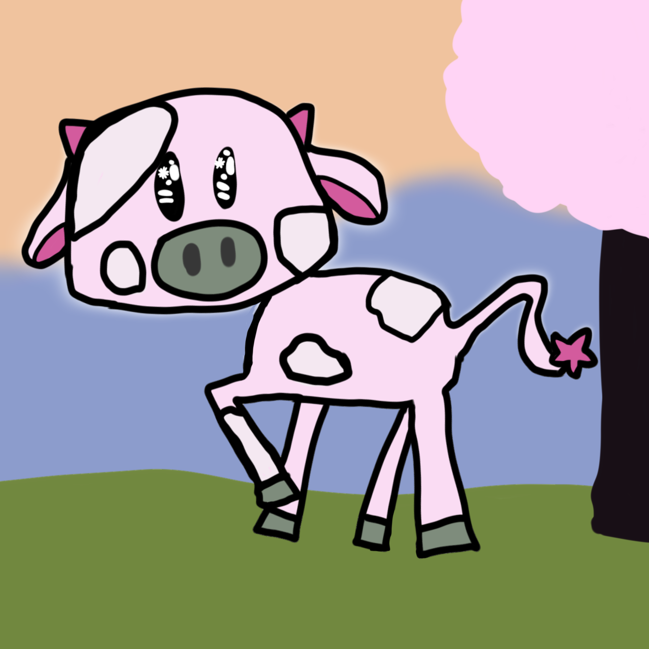 CHERRY BLOSSOM COW( cherryshroom…) - ibisPaint