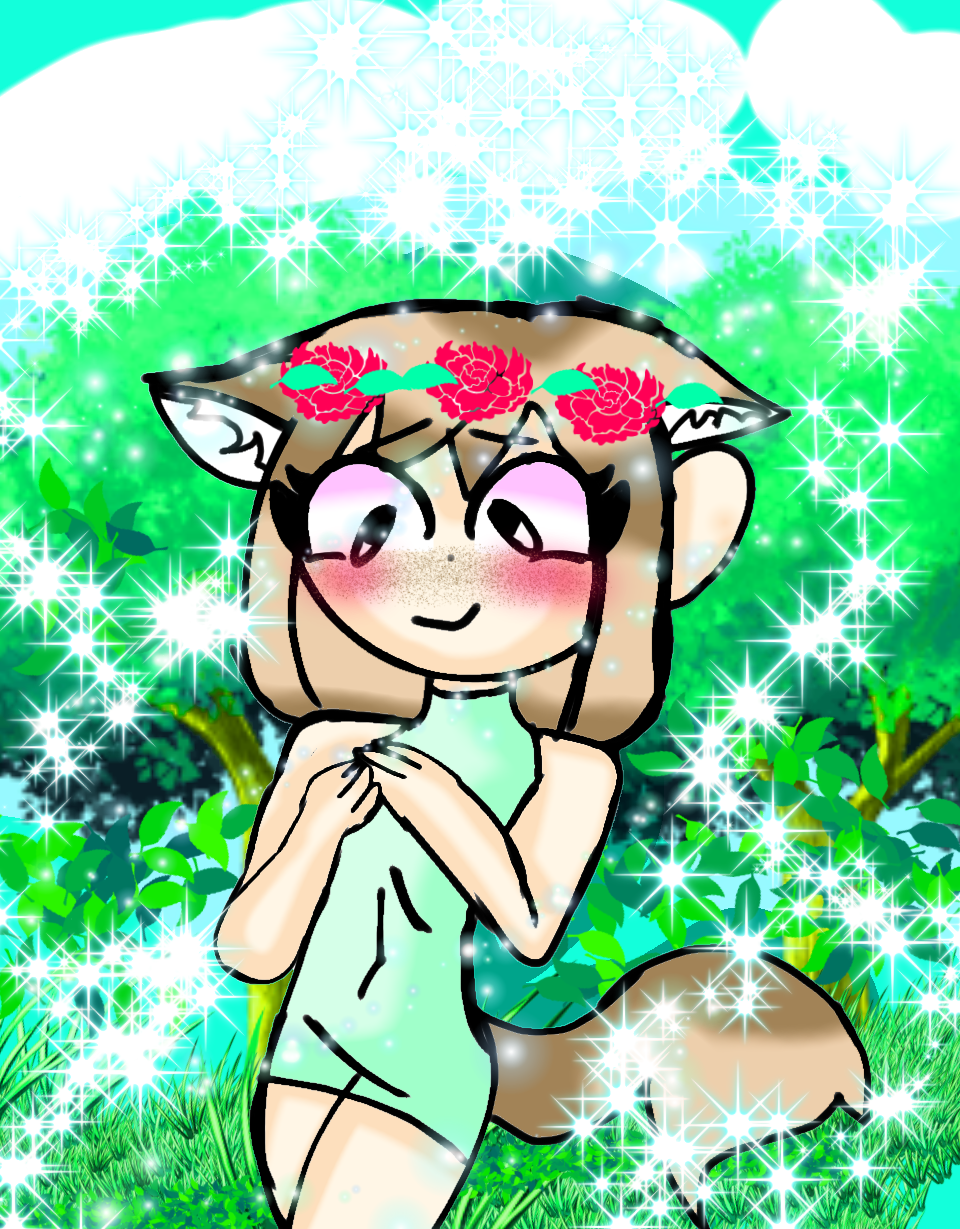 mi dibujo de un chica con poderes laura - ibisPaint