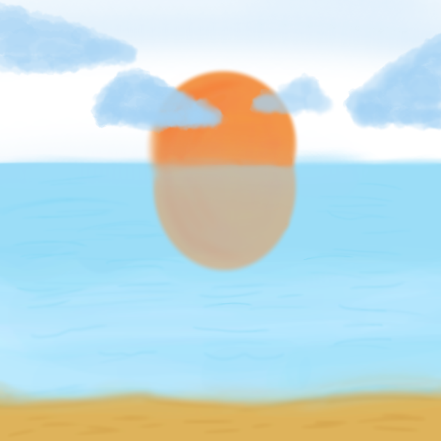 summer sunset at beach - ibisPaint