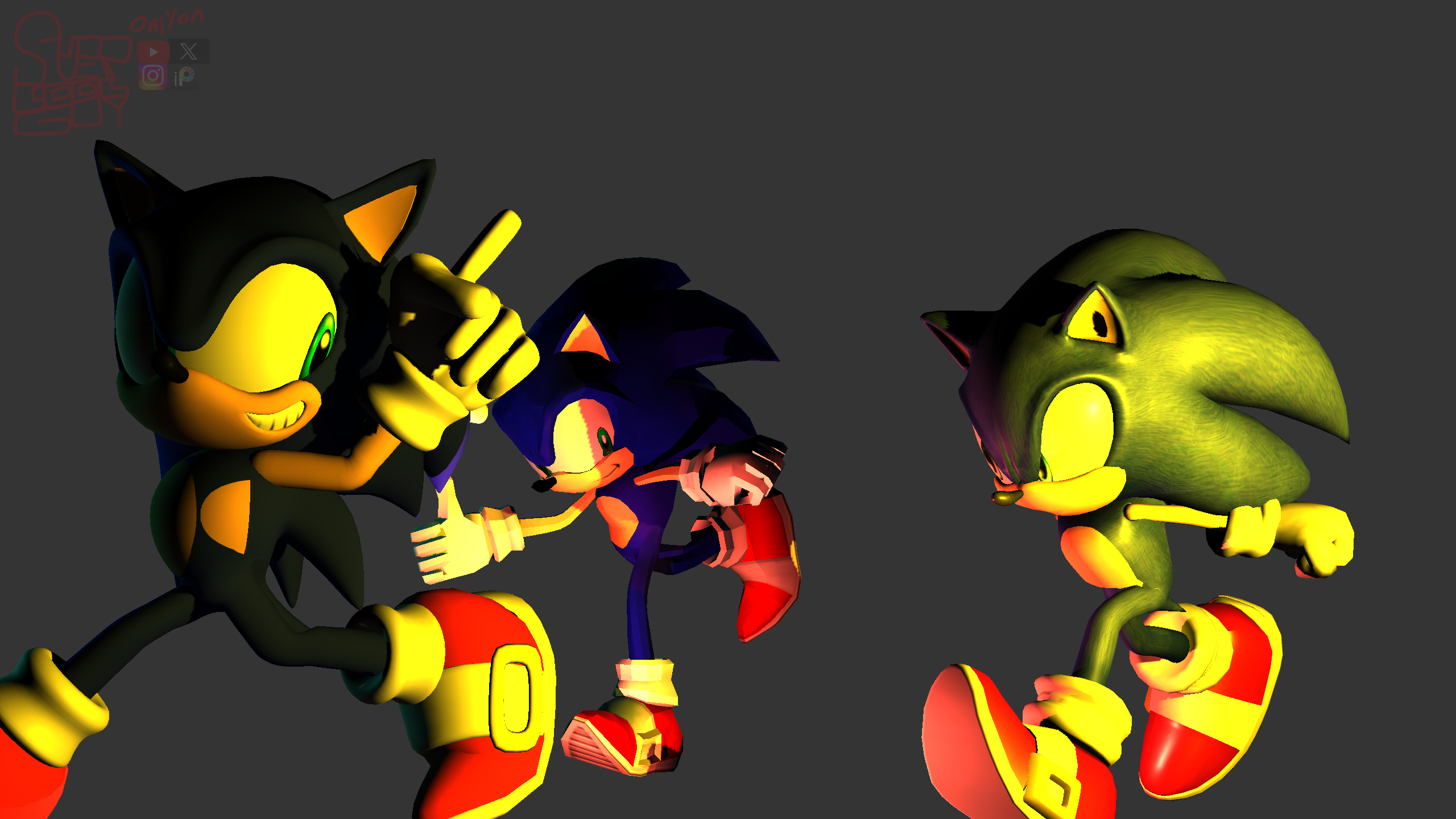 three d sonic - ibisPaint