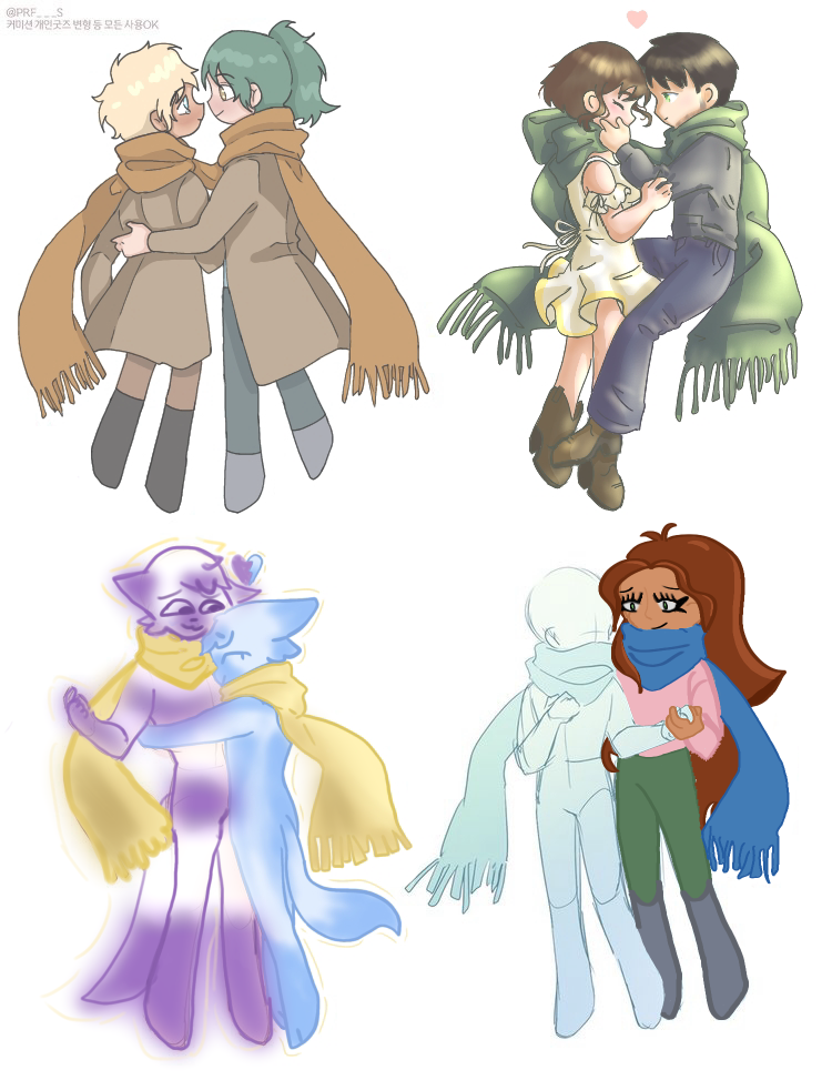 Couple scarf Collab - ibisPaint