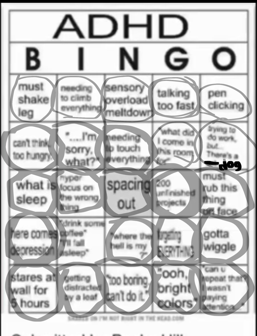 ADHD bingo - ibisPaint