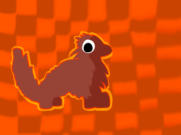 Red fuzzy worm - ibisPaint