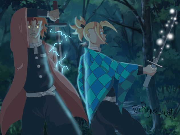 Ryu y Raijin (Demon slayer corps) - ibisPaint