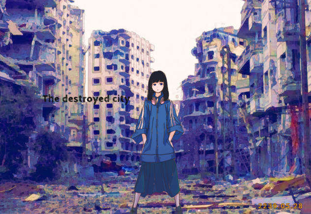 The destroyed city - ibisPaint