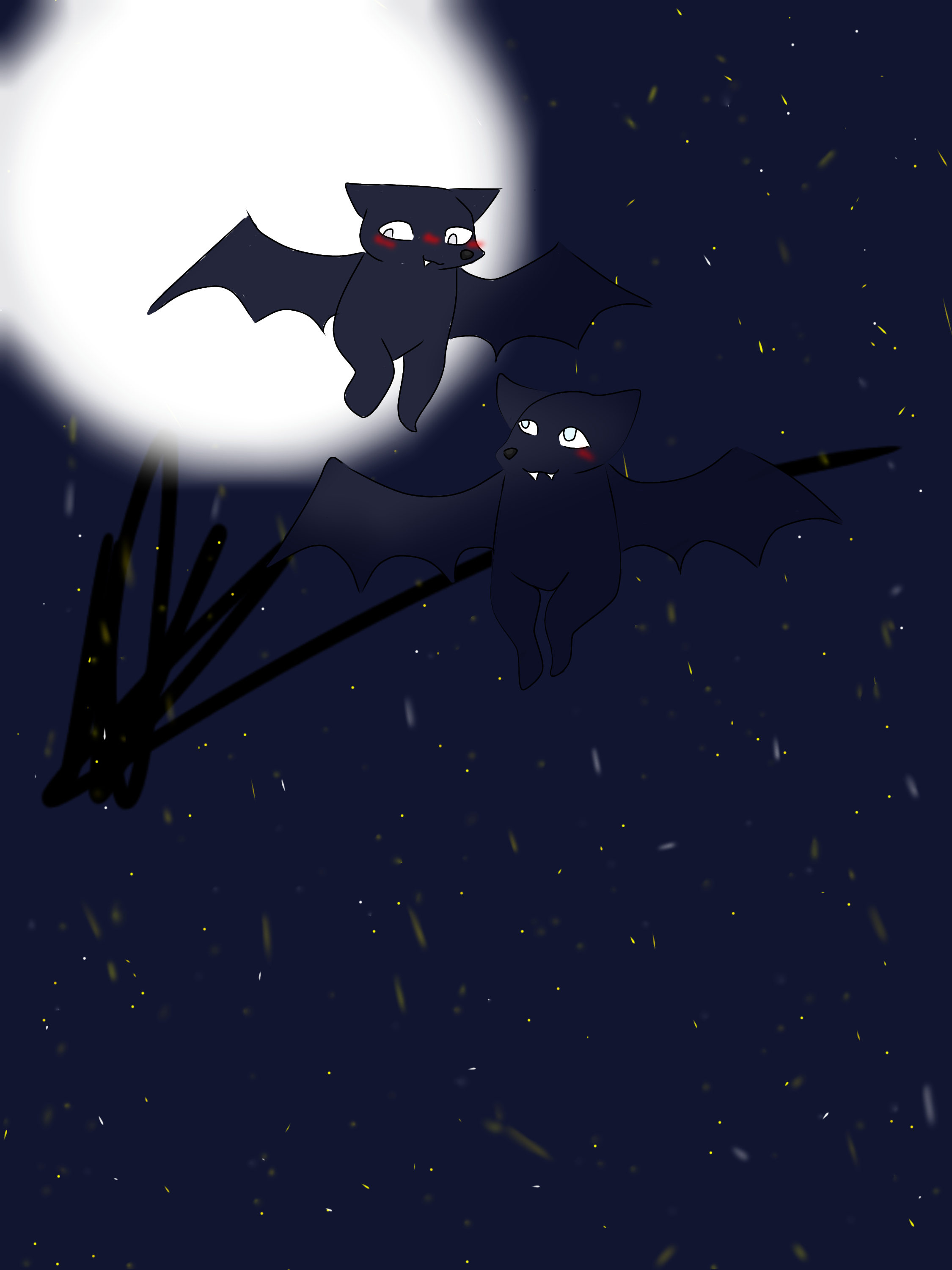 two bats in love - ibisPaint