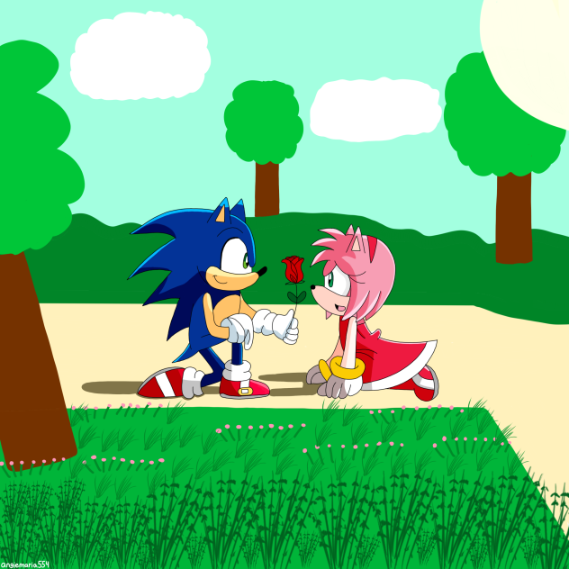 Sonic Loves Amy - ibisPaint