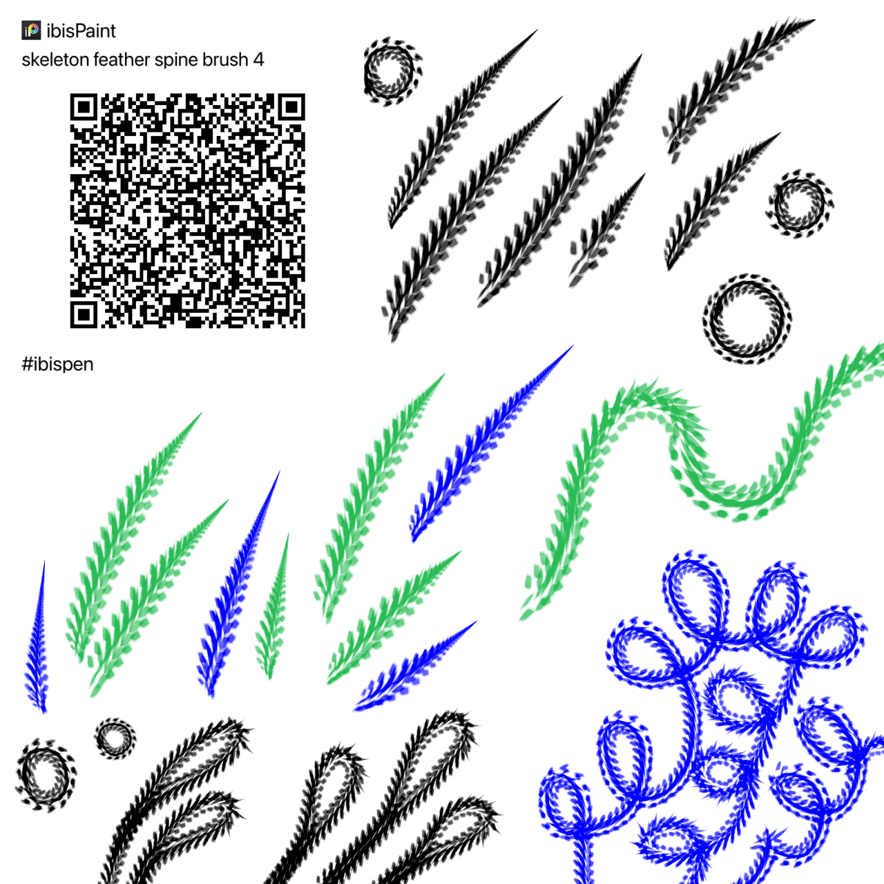 Skeletal feather spine brush 4 - ibisPaint