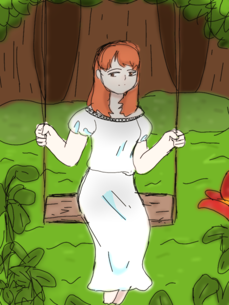 a girl in the swing - ibisPaint