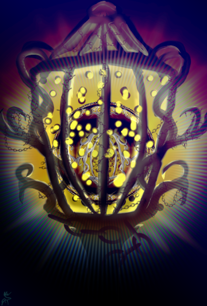 The lantern is powered fireflies - ibisPaint