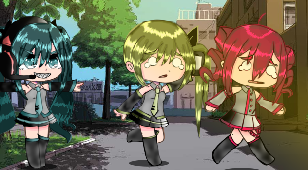 Miku scaring neru and teto😋💗 - ibisPaint