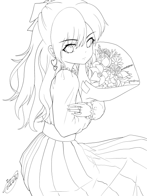 Embrace the bouquet（線画） - ibisPaint