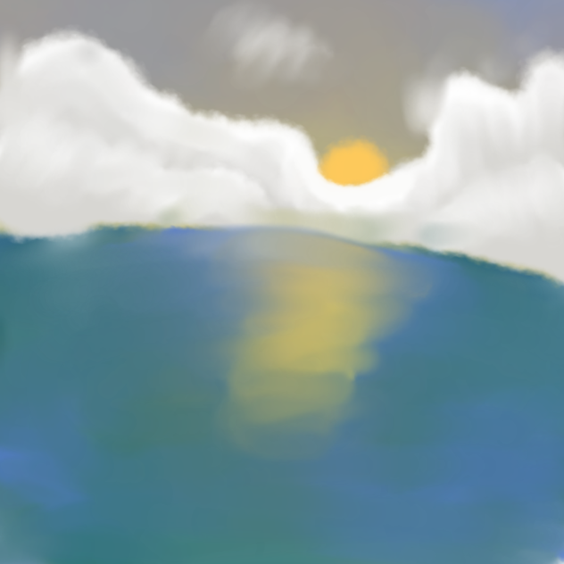 sunset sea - ibisPaint