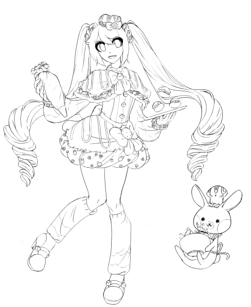 Cream Puff Snow Miku Lineart - ibisPaint