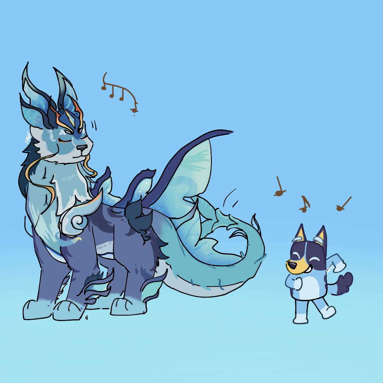 Bluey and Ling yuan - ibisPaint