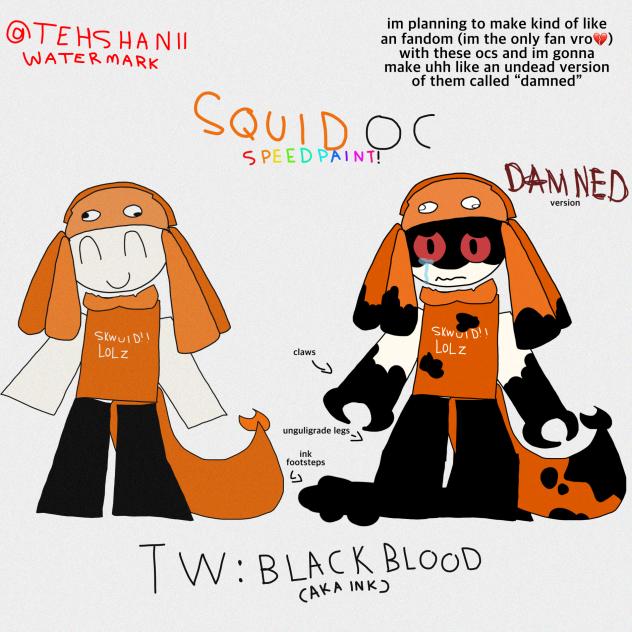Squid oc speedpaint!!! coughs - ibisPaint