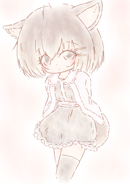 Une chienne porte la robe à taille haute - ibisPaint