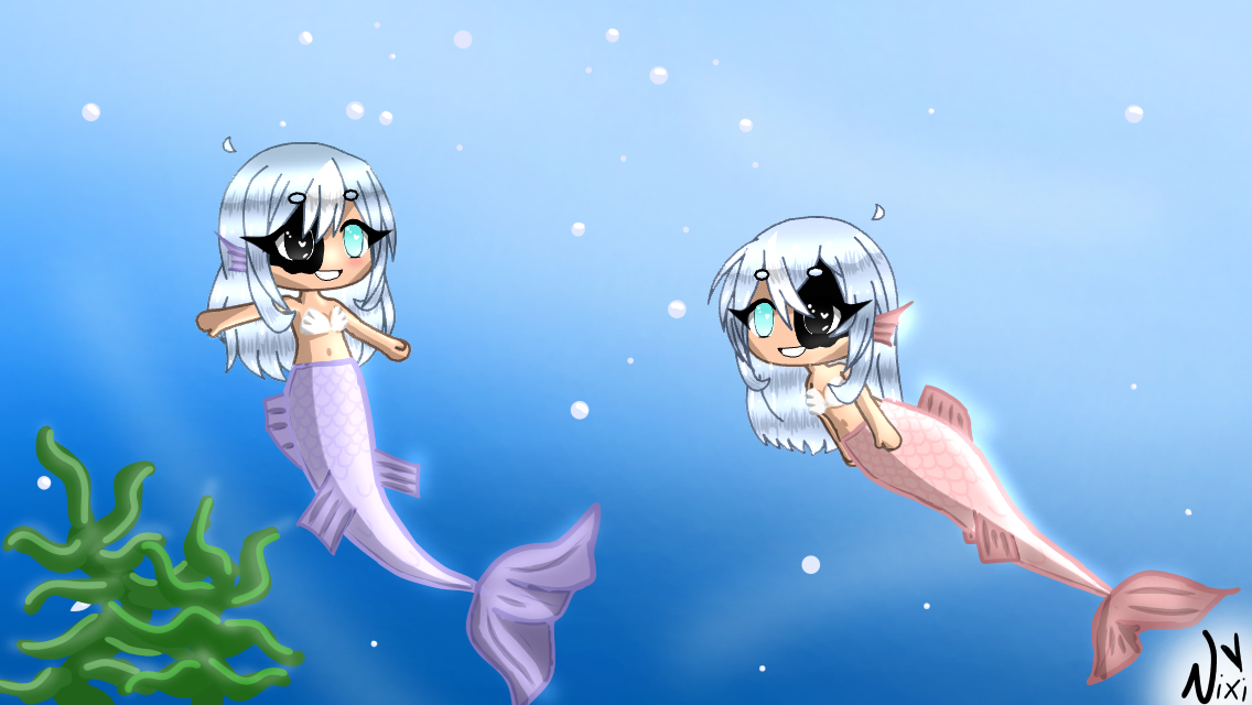 Twin Mermaids speed edit - ibisPaint