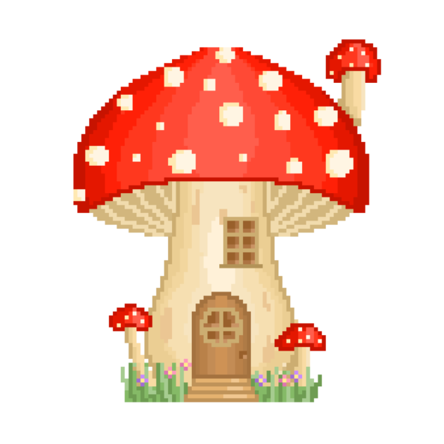 Mushroom house (pixel) - ibisPaint