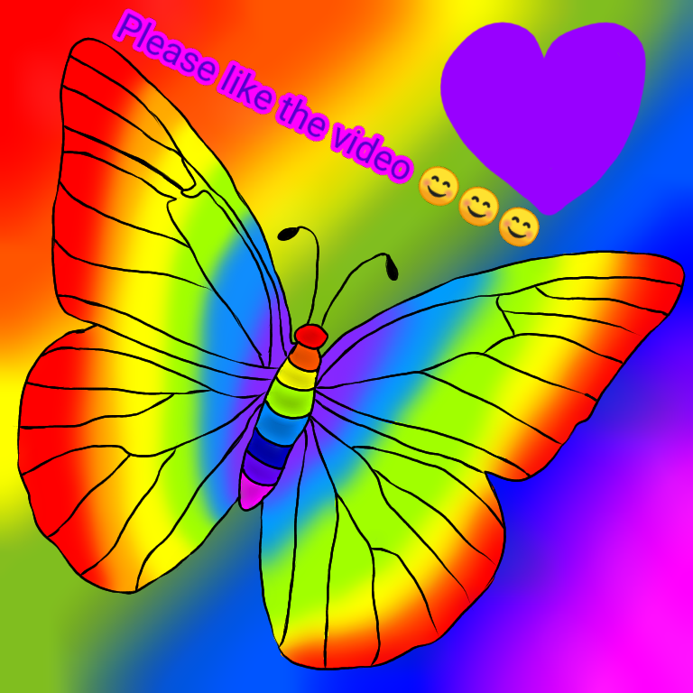 Beautiful Rainbow Butterfly - ibisPaint