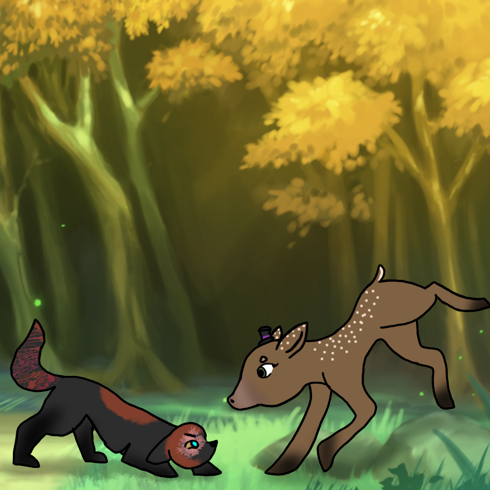 max and Tikka playing - ibisPaint