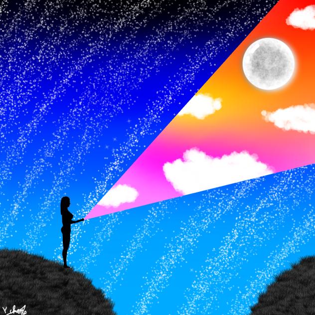 The girl with the flashlight - ibisPaint