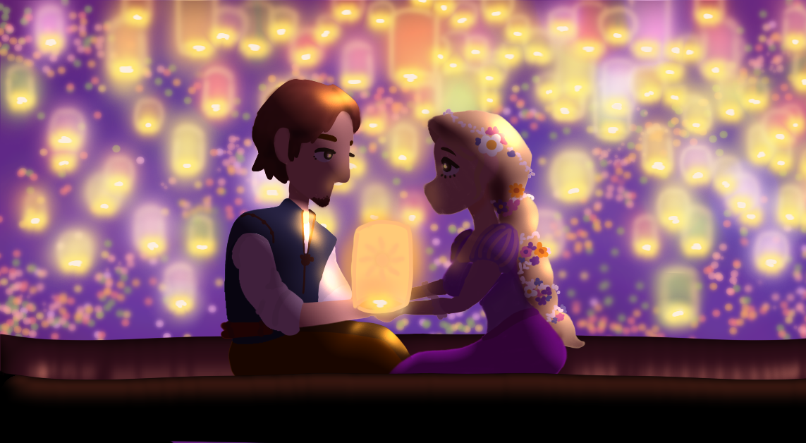 Tangled lantern scene - ibisPaint