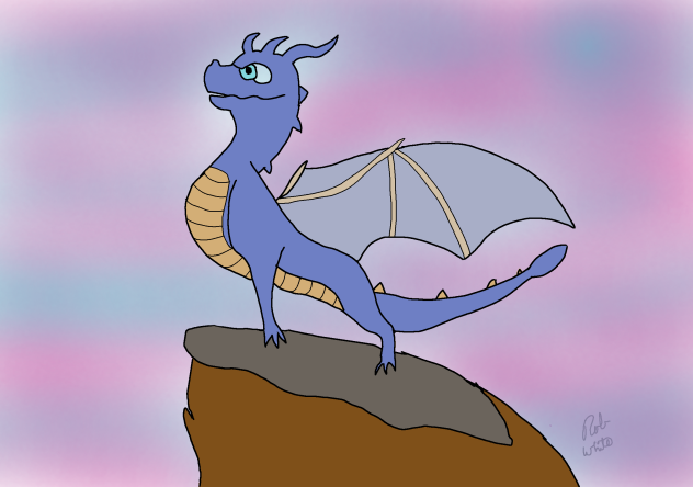 Blue and Red Dragon - ibisPaint