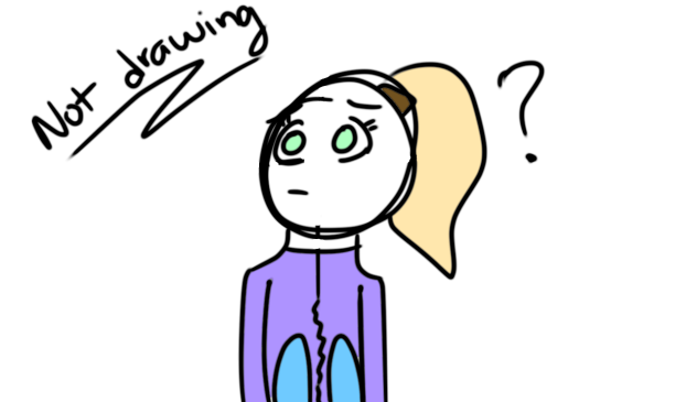 not drawing--girl thinking drawing - ibisPaint
