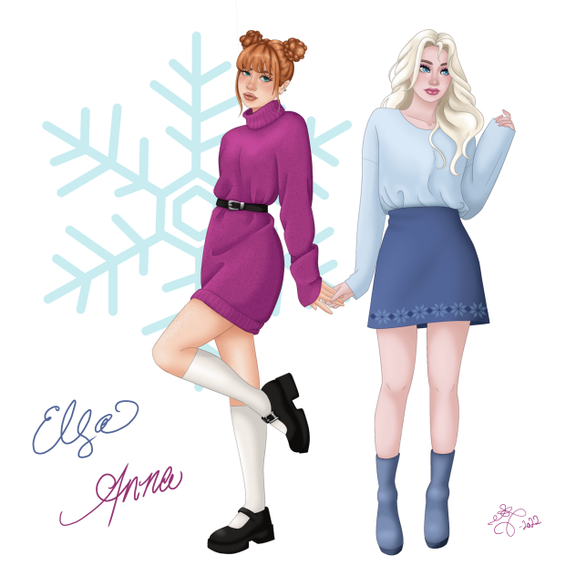 anna & elsa - ibisPaint