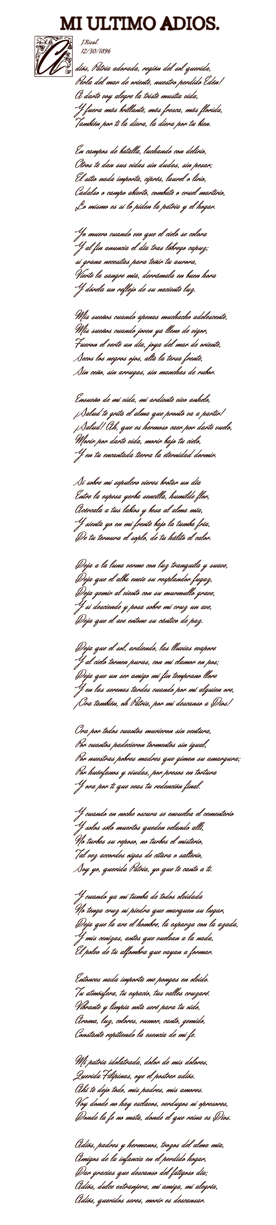 Mi Ultimo Adios by Jose Rizal. - ibisPaint