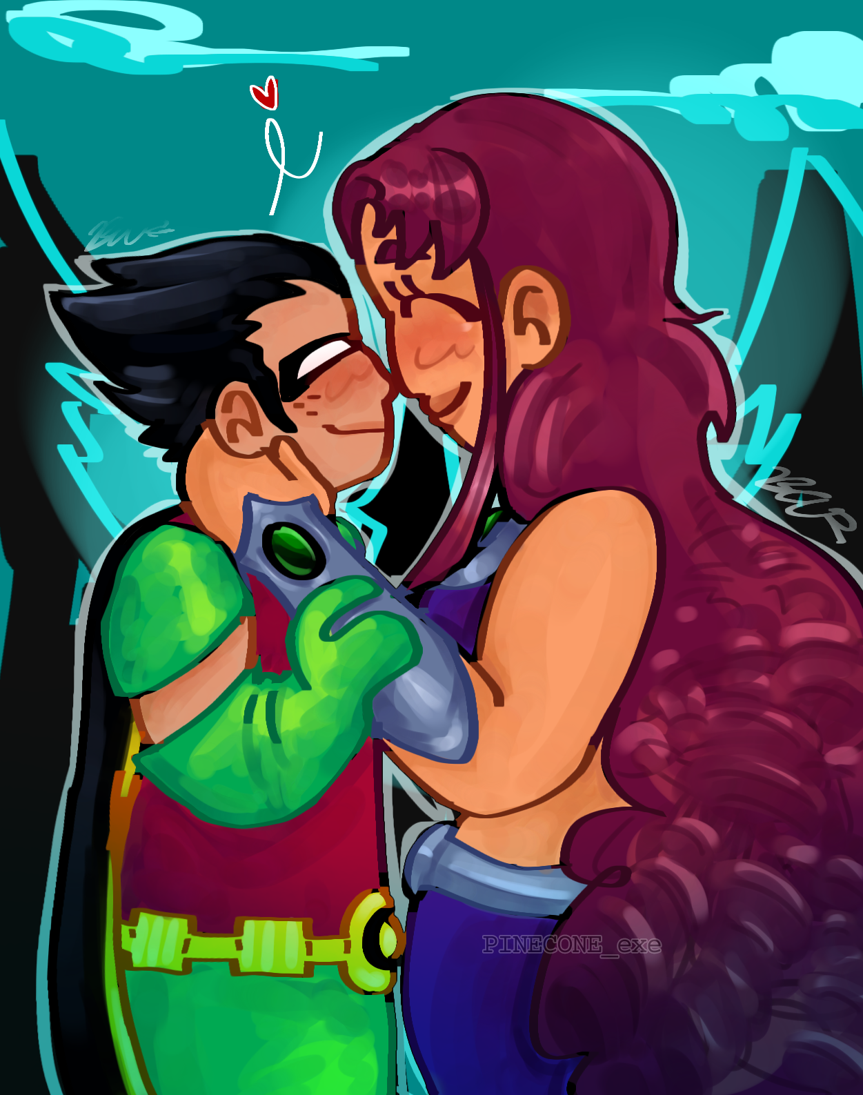 Robin x Starfire Teen Titans - ibisPaint