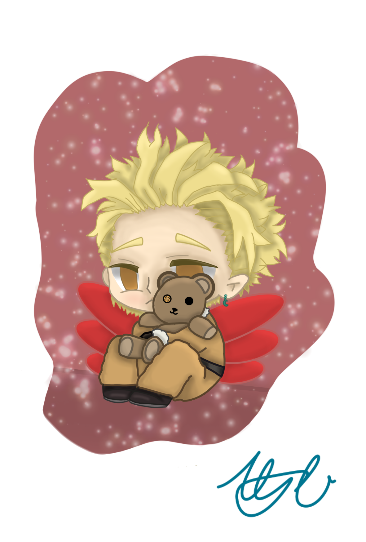 Keigo hawks with a teddy bear - ibisPaint