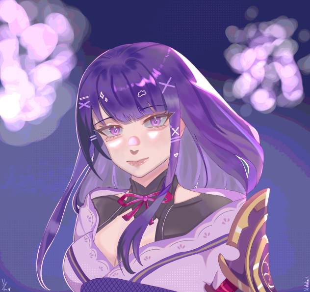 Raiden shogun (￣∇￣) - ibisPaint