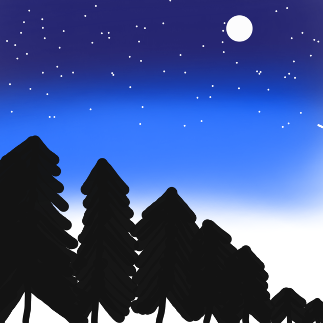moon with tree - ibisPaint