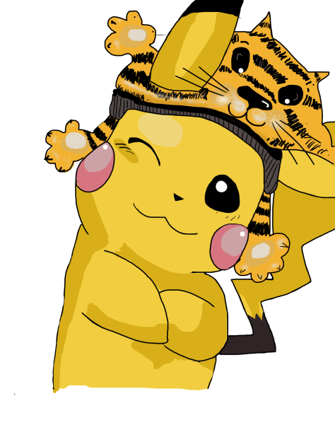 Pikachu with tiger hat - ibisPaint