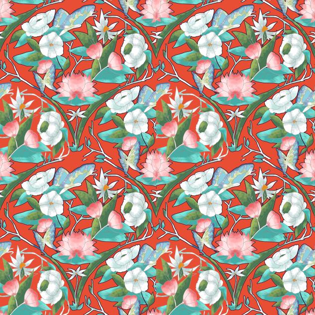 traditional lotus pattern 8 - ibisPaint