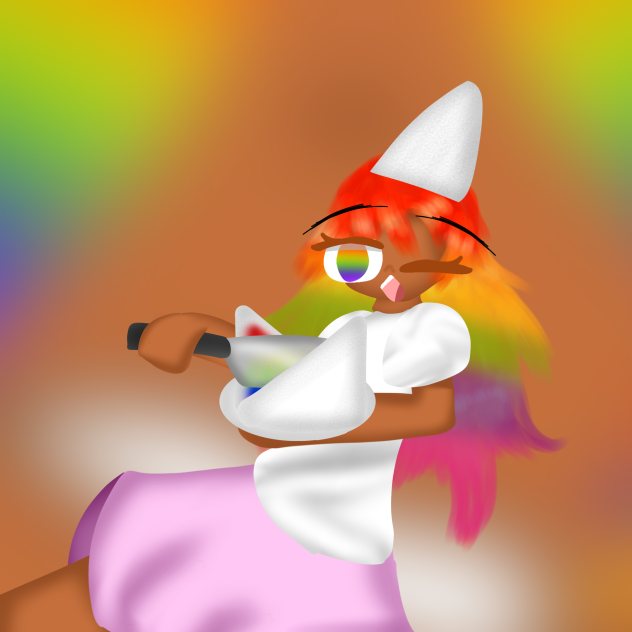 Rainbow Cake cookie - ibisPaint