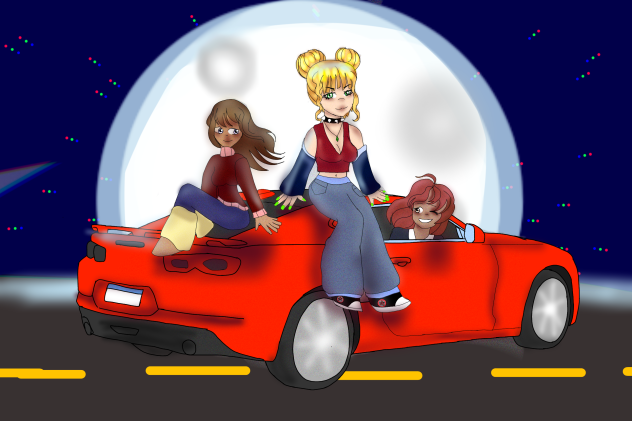 Girls on car!🚗 - ibisPaint