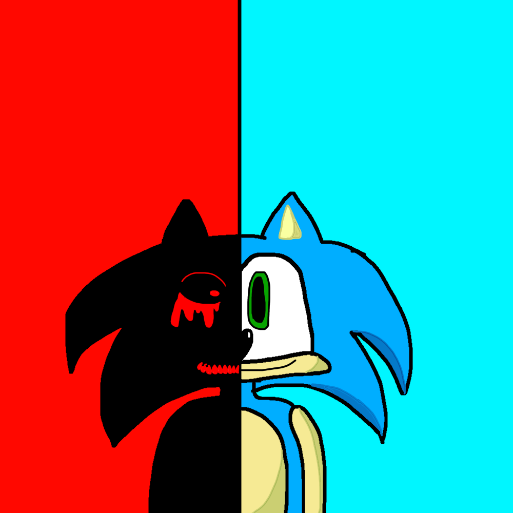 Half corrupted sonic - ibisPaint