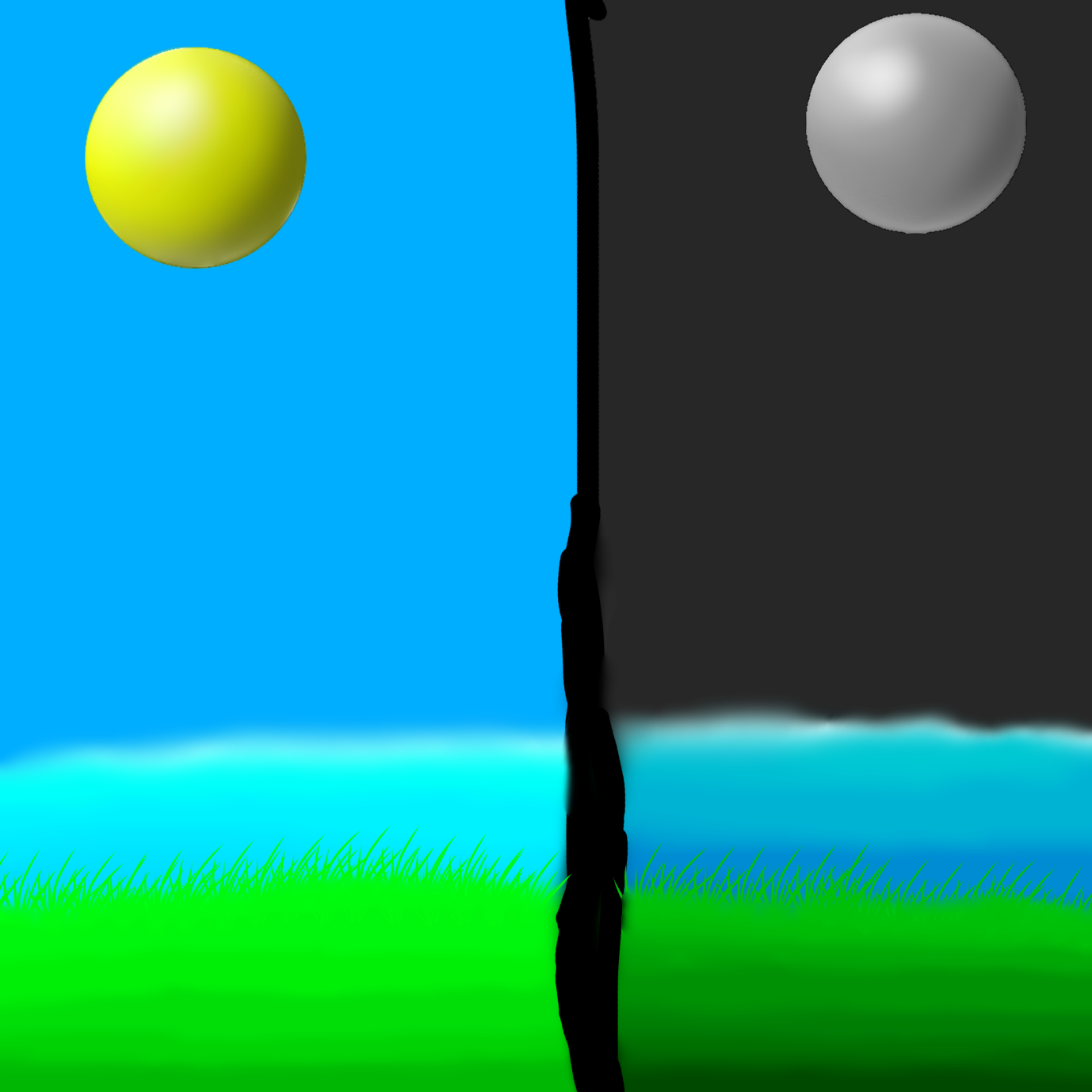 Half Sun Half Moon - ibisPaint