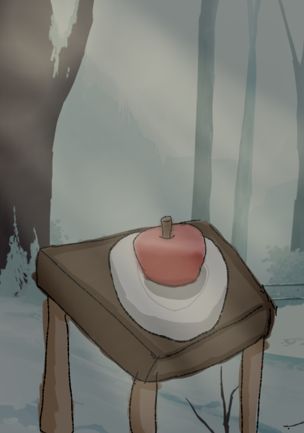 apple on the table - ibisPaint