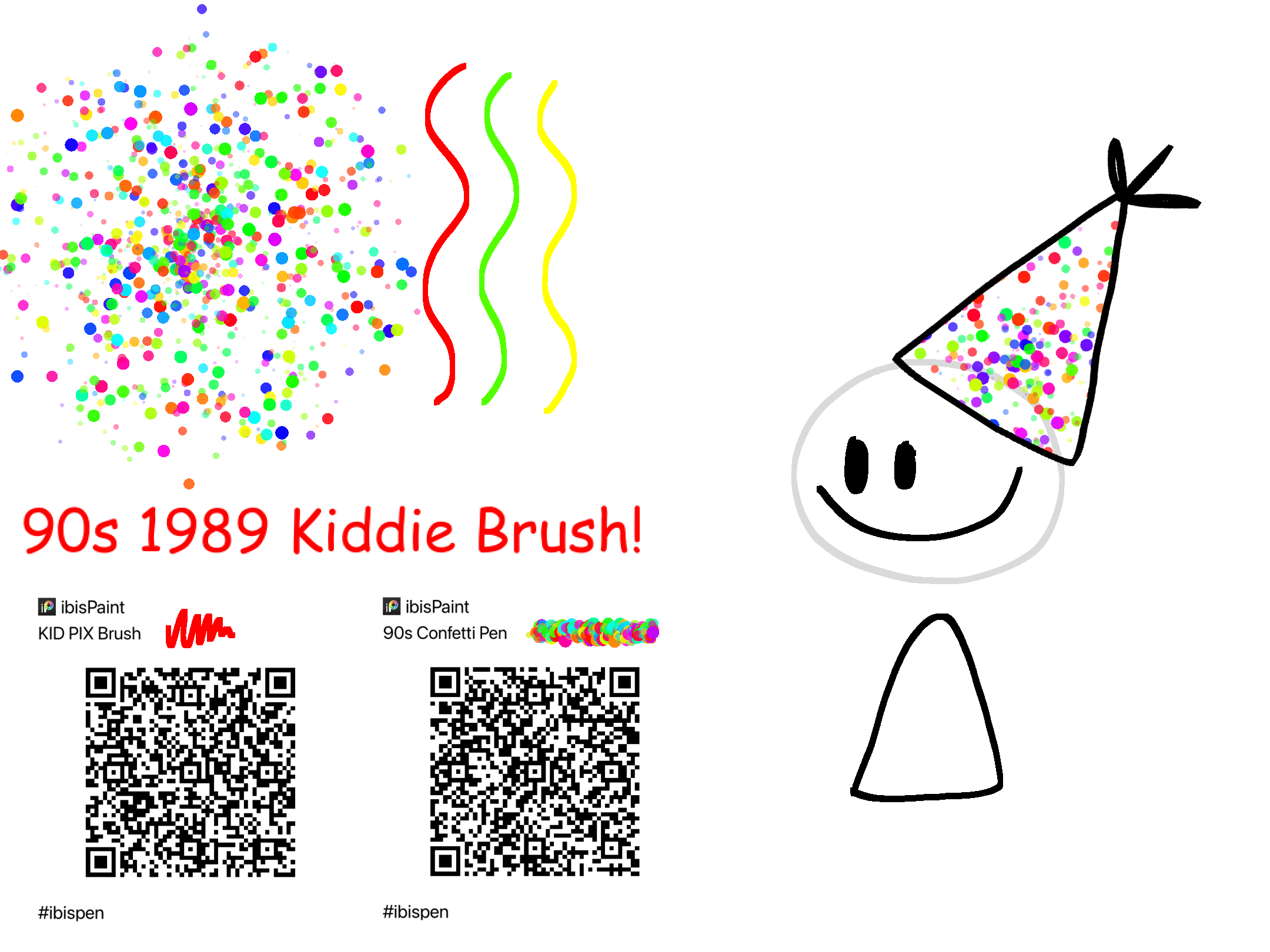 Kid Pix Brush and 90s Confetti Pen - ibisPaint