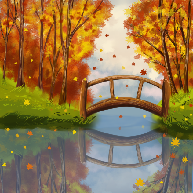 Autumn Bridge - ibisPaint