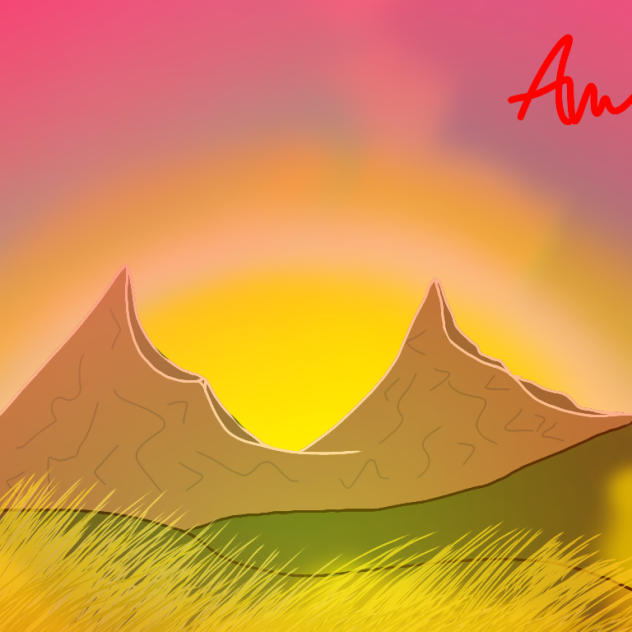 Sunset Mountains - ibisPaint
