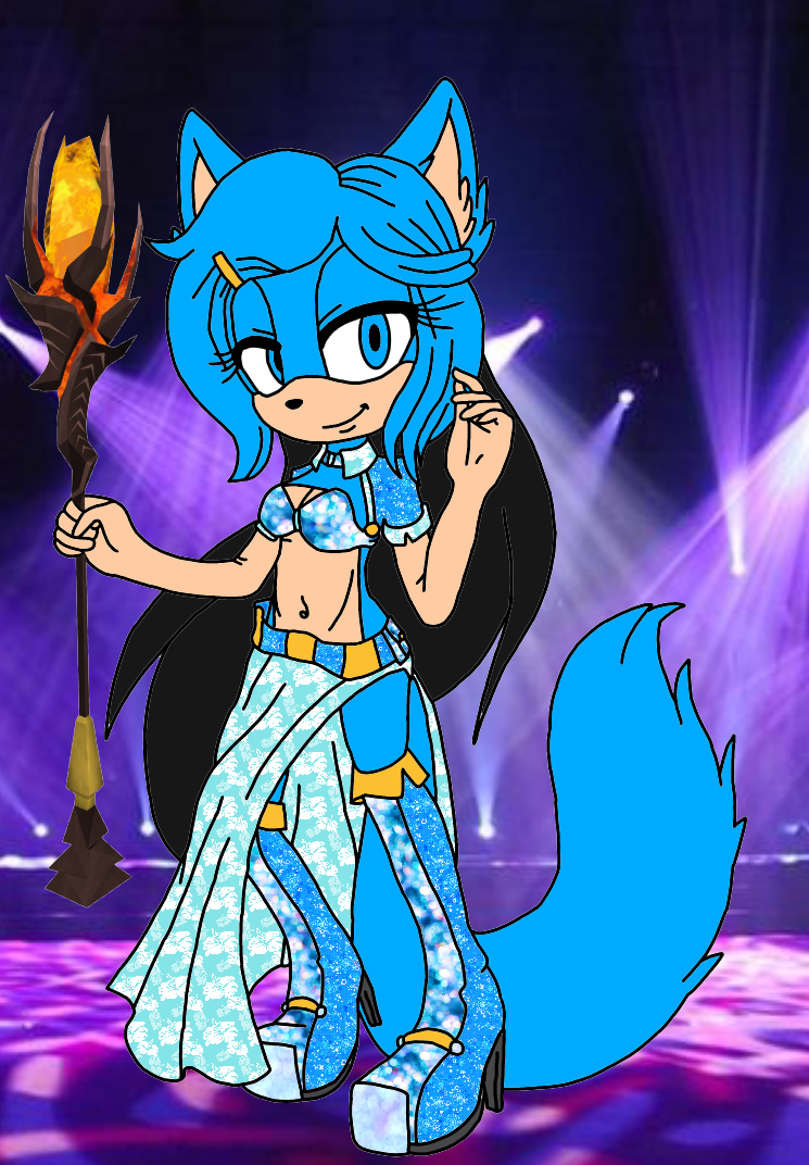 Becky Holding A Fire Staff - ibisPaint